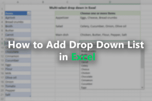 How to Add Drop Down List in Excel