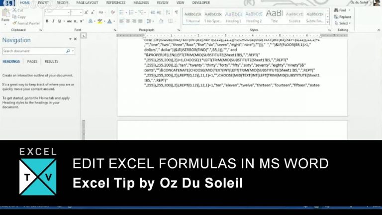 How-to: Use Excel Formulas in Word - Excel TV